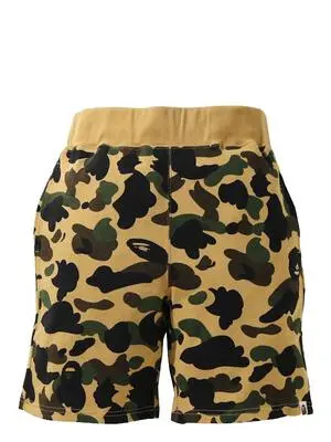 A BATHING APE 1st Camo Sweat Shorts - Yellow