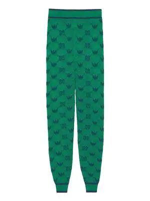 Gucci X Adidas Wool Jacquard Joggers - Green/blue