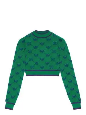 Gucci X Adidas Wool Jacquard Sweater - Green/blue
