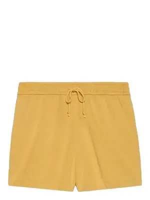 Gucci Web Print Cotton Shorts - Mustard