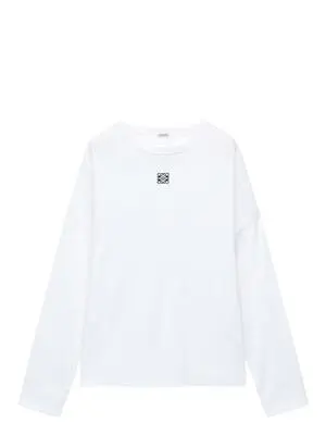 Loewe Oversized Fit Long Sleeve T-shirt In Cotton - White