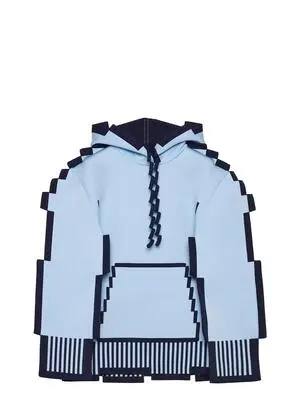Loewe Pixellated Technical Knit Hoodie - Light Blue