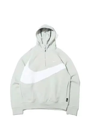 Nike Sportswear Big Swoosh Half Zip Hoodie - Light Silver/white