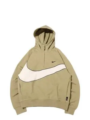 Nike Sportswear Big Swoosh Half Zip Hoodie - Nautral Olive/light Bone