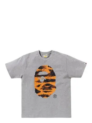 A BATHING APE Tiger Camo Ape Head Tee Shirt - Grey