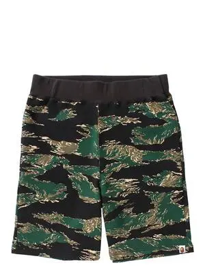 A BATHING APE Tiger Camo Sweat Shorts - Green