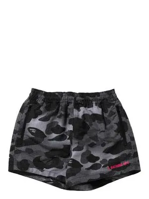 A BATHING APE Grid Camo Shorts - Black