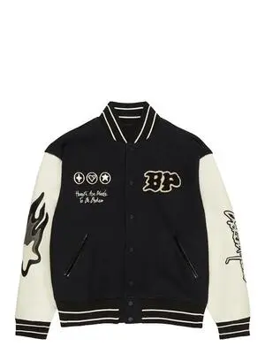 BROKEN PLANET Varsity Jacket - Black/white