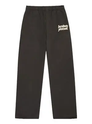 BROKEN PLANET Straightleg Sweatpantsin - Soot Black/white Logo