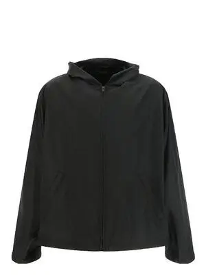 Balenciaga Logo Printed Oversized Nylon Jacket - Black