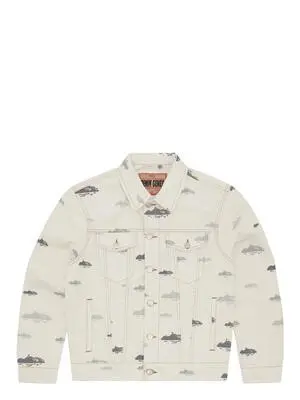 CORTEIZ Patterned Denim Jacket - White