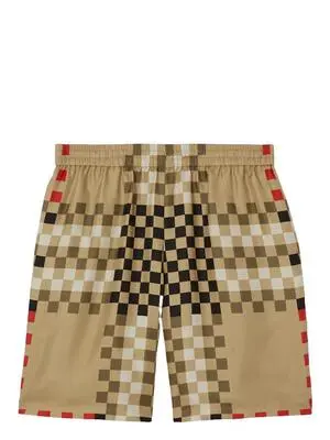 Burberry Pixel Check Shorts - Beige