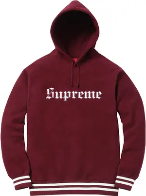 Supreme Reverse Fleece Hooded Sweatshirt Burgundy