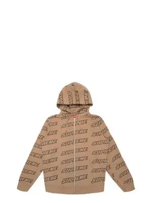 Supreme Repeat Zip Up Hooded Sweatshirt - Light Brown