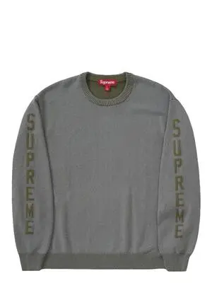 Supreme Reflective Crewneck Sweater - Olive