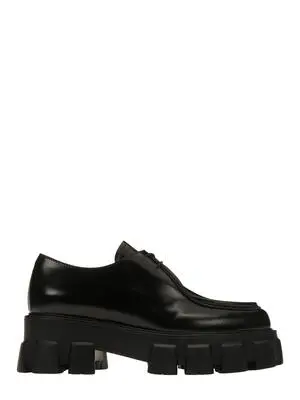 Prada Monolith 55mm Pointy Lace-up Loafer - Black