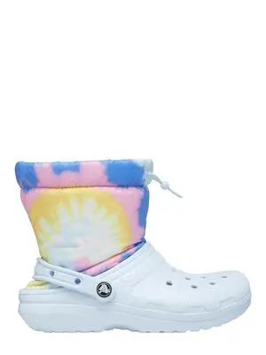 CROCS Classic Lined Neo Puff Boot - Mineral Blue/pink/yellow