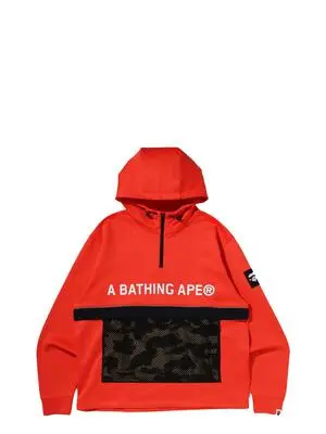 A BATHING APE 1st Camo Pocket Relaxed Fit Double Knit Half Zip Hoodie Orange