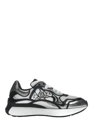 Alexander McQueen Sprint Runner Tone Seal Sneakers - Black/white/silver