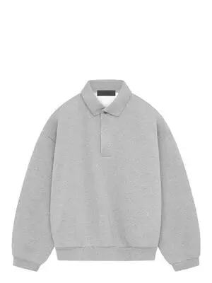 Fear Of God Essentials Longsleeve Polo Shirt - Light Heather Grey