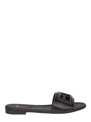 Fendi By Marc Jacobs Baguette Leather Slides - Black
