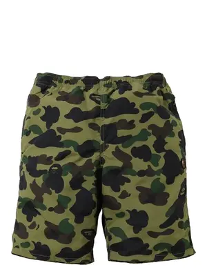 A BATHING APE 1st Camo Beach Shorts - Green