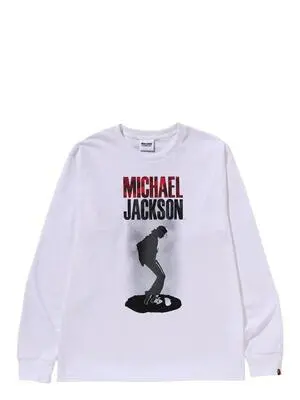 A BATHING APE X Michael Jackson Long Sleeve Tee Shirt - White