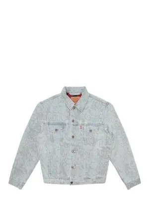 Supreme Levi's Snakeskin Trucker Jacket - Light Blue