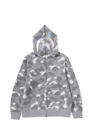Bape City Camo Shark Full Zip Hoodie - Gray | Editorialist