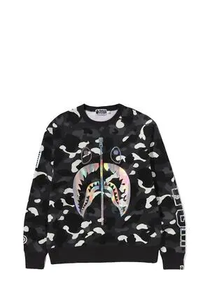 A BATHING APE City Camo Shark Crewneck Sweatshirt - Black