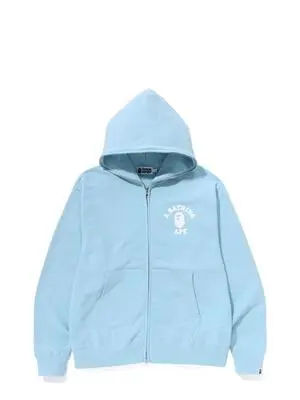 A BATHING APE BAPE College Relaxed Fit Full Zip Hoodie Sax