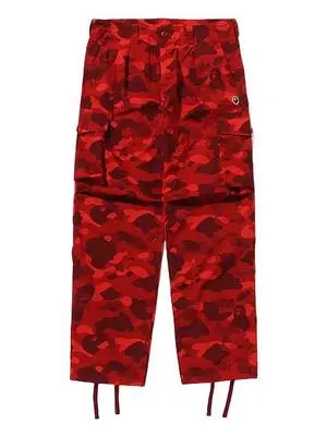 A BATHING APE Camo 6 Pocket Pants - Red