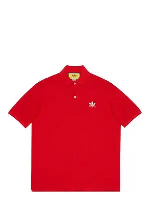 Gucci X Adidas Cotton Piquet Polo Shirt - Red