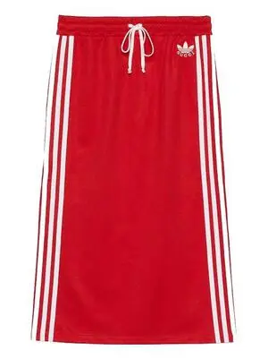 Gucci X Adidas Cotton Jersey Skirt - Bright Red
