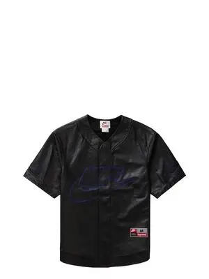 Supreme Nike Leather Baseball Jersey - Black