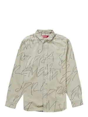 Supreme Handwriting Jacquard Denim Shirt - Dirty