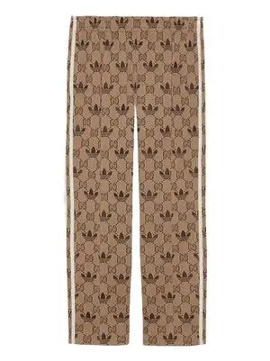 Gucci X Adidas Gg Trefoil Jacquard Sweatpants - Beige/ebony