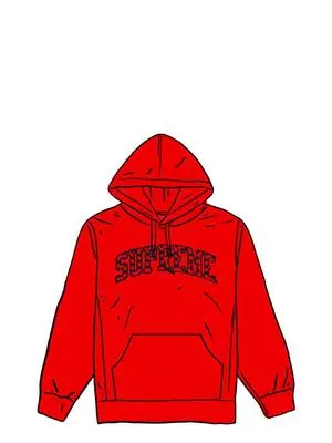 Supreme Hearts Arc Hooded Sweatshirt - Red