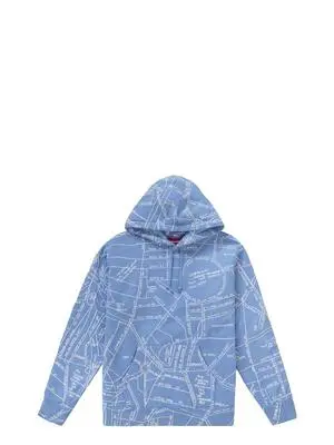 Supreme Gonz Embroidered Map Hooded Sweatshirt - Columbia Blue
