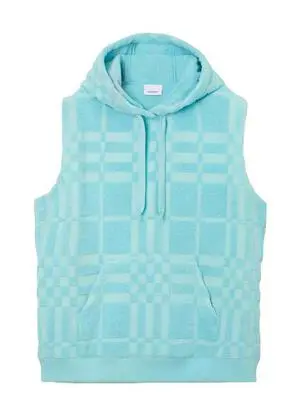 Burberry Check Cotton Jacquard Hoodie - Blue