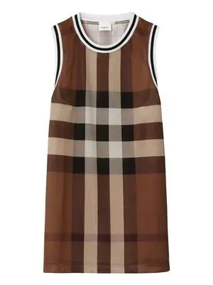 Burberry Check Pattern Tank Top - Brown