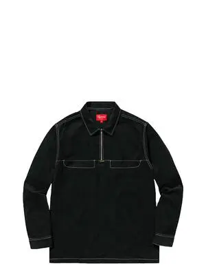 Supreme Corduroy Half Zip Shirt - Black