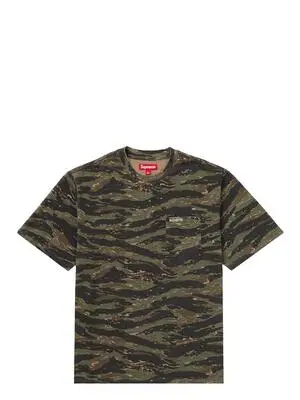 Supreme Short Sleeve Pocket Tee Shirt - Tiger Camo