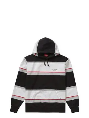 Supreme Stripe Hooded Sweatshirt - Black
