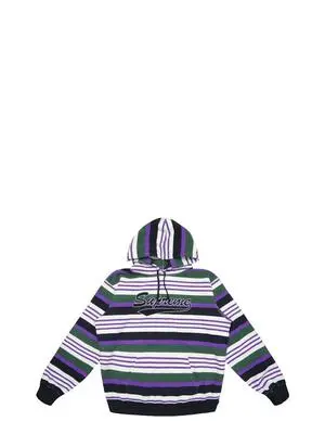 Supreme Striped Hooded Sweatshirt - Purple