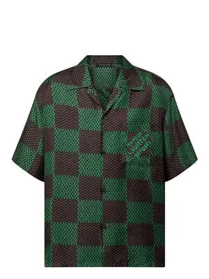 LOUIS VUITTON Open Collar Shortsleeved Silk Shirt - Jolly Green