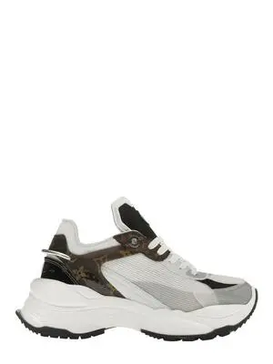 LOUIS VUITTON Run 55 Monogram Sneakers - White/brown/black