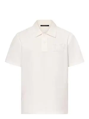 LOUIS VUITTON Poplin Polo Shirt With Embroidered Patch - Milky White