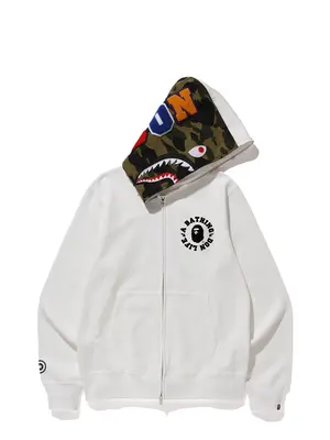 A BATHING APE X Big Sean Shark Full Zip Hoodie - White