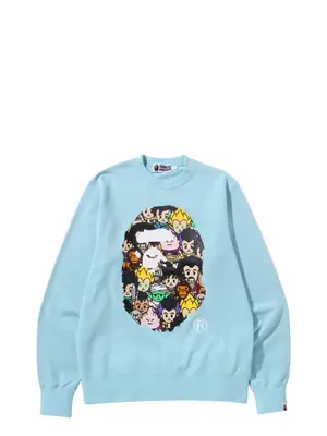 A BATHING APE X Dragon Ball Z Ape Head Crewneck Sweatshirt - Sax